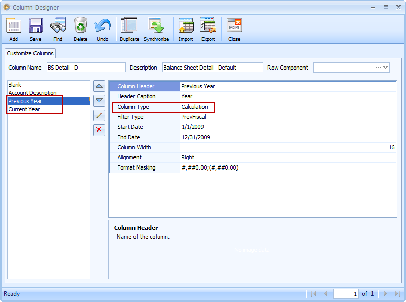 Financial Report Designer > Calculation row type sample Financial Report Designer > Calculation row type sample