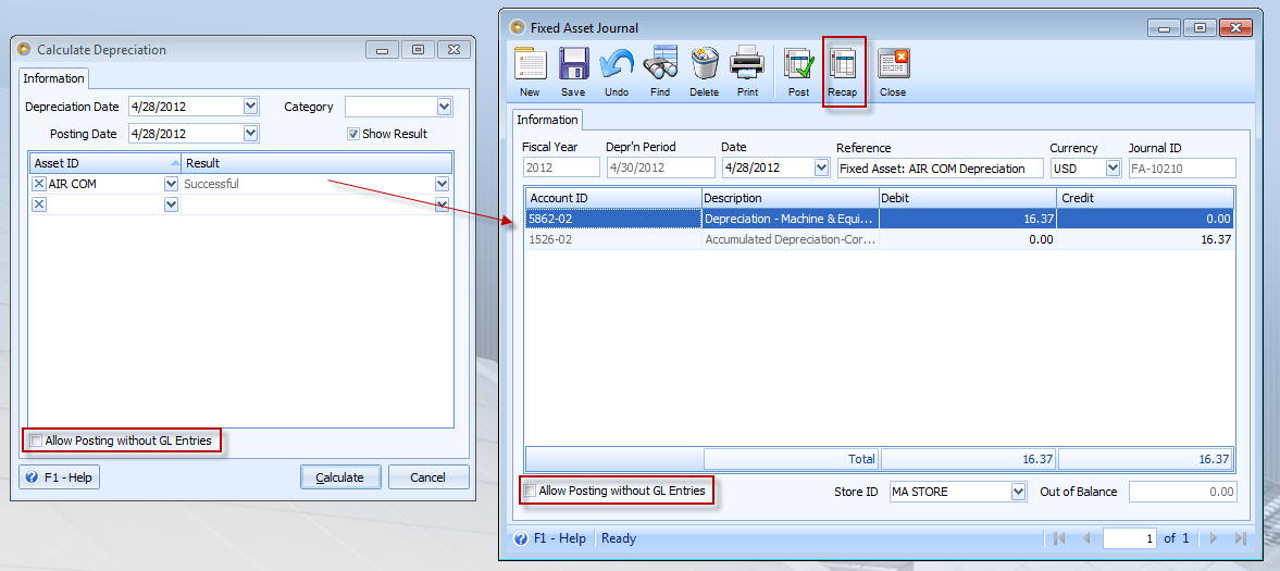 Accounting > Allow Posting without GL Entries Fixed Assets Accounting > Allow Posting without GL Entries Fixed Assets
