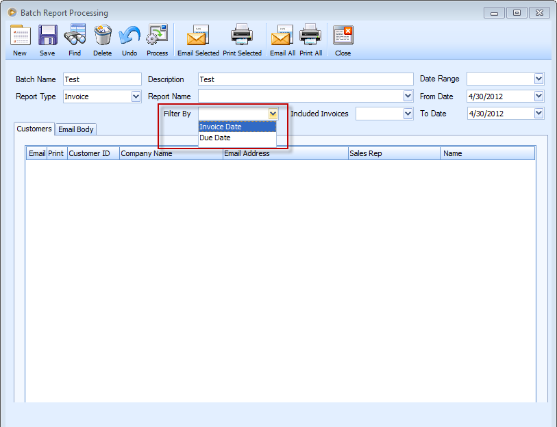 Reports Added Filter By Combobox In Batch Report Processing